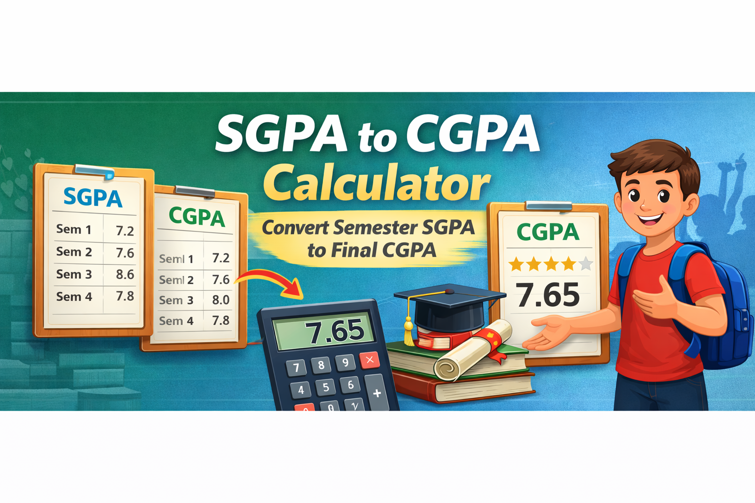 SGPA to CGPA Calculator | Convert SGPA to CGPA free